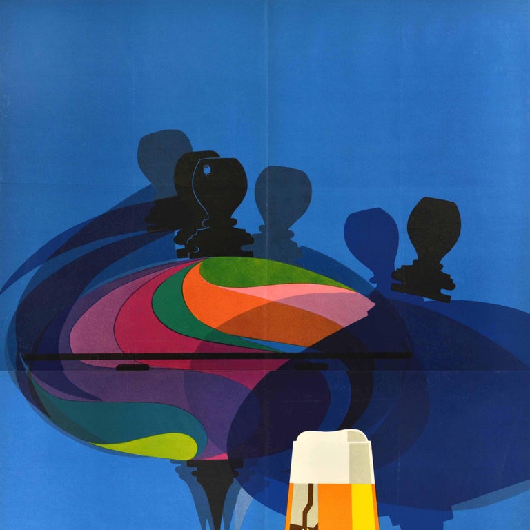Original Vintage Advertising Poster Drink Beer Moderately Spinning Top Toy Bier For Sale at 1stDibs