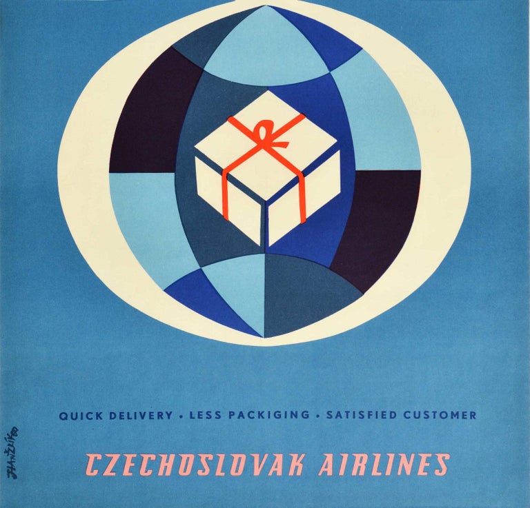 Original Vintage Advertising Poster Fly Your Cargo By CSA Czechoslovak ...