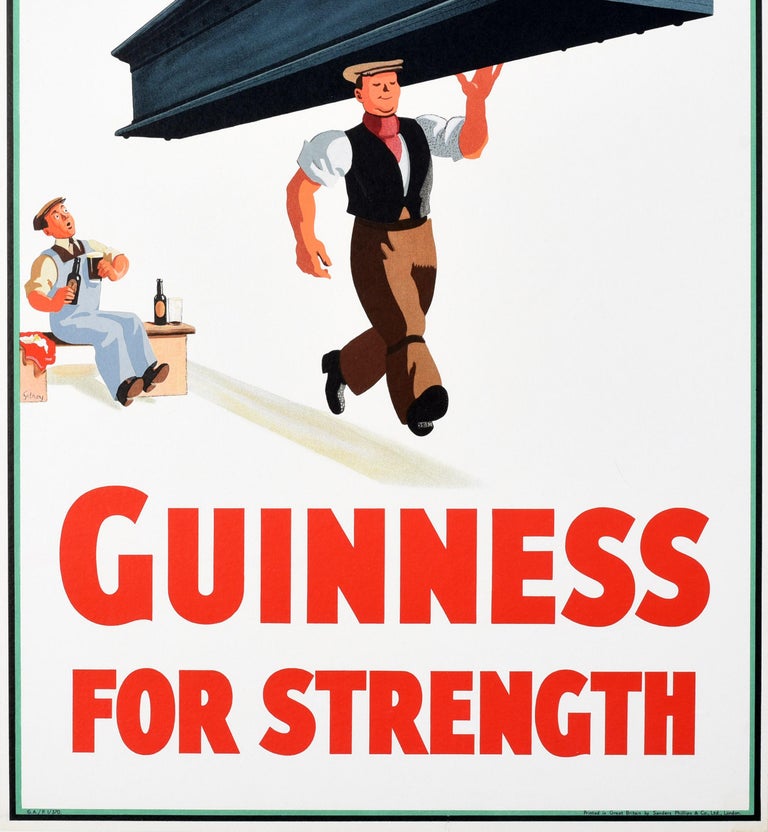 Original Vintage Advertising Poster Guinness For Strength Gilroy Girder ...