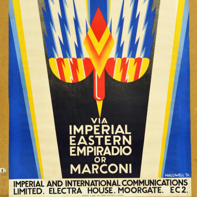 Original Vintage Advertising Poster Imperial Radio Art Deco Speed Your ...