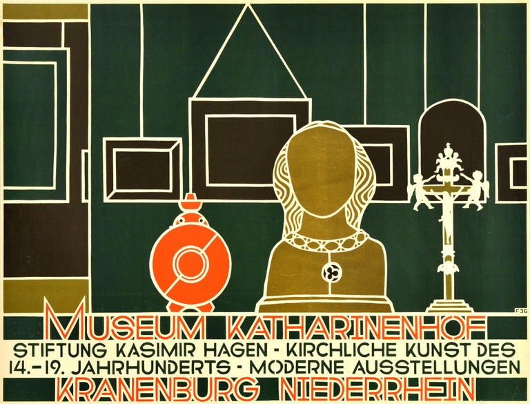 Original-Vintage-Werbeplakat Museum Katharinenhof, Moderne Kunstausstellung im Angebot bei 1stDibs