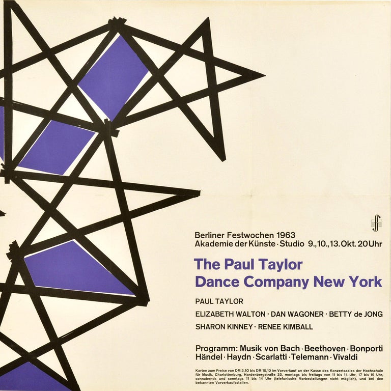 Original Vintage Advertising Poster The Paul Taylor Dance Company New ...