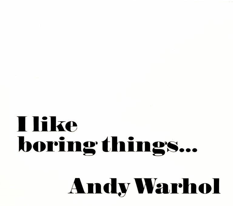 Original Vintage Andy Warhol Exhibition Poster I Like Boring Things ...