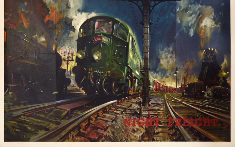 Original Vintage British Rail Poster Night Freight Train Condor London ...