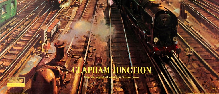 Original Vintage British Railway Poster Ft. Trains At Clapham Junction ...