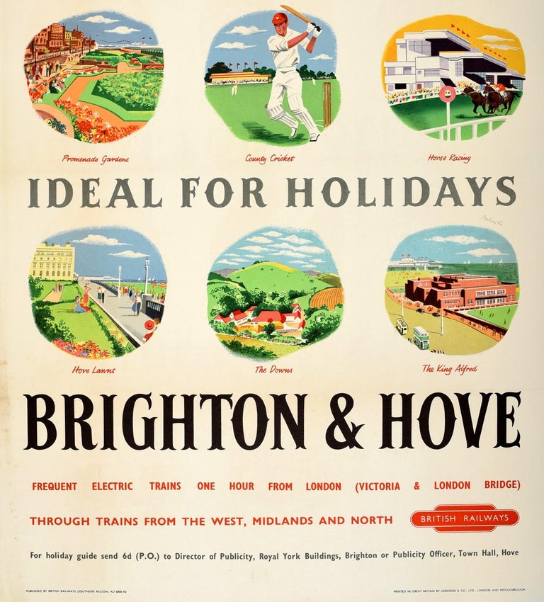 Original Vintage British Railways Poster Brighton and Hove Regency ...