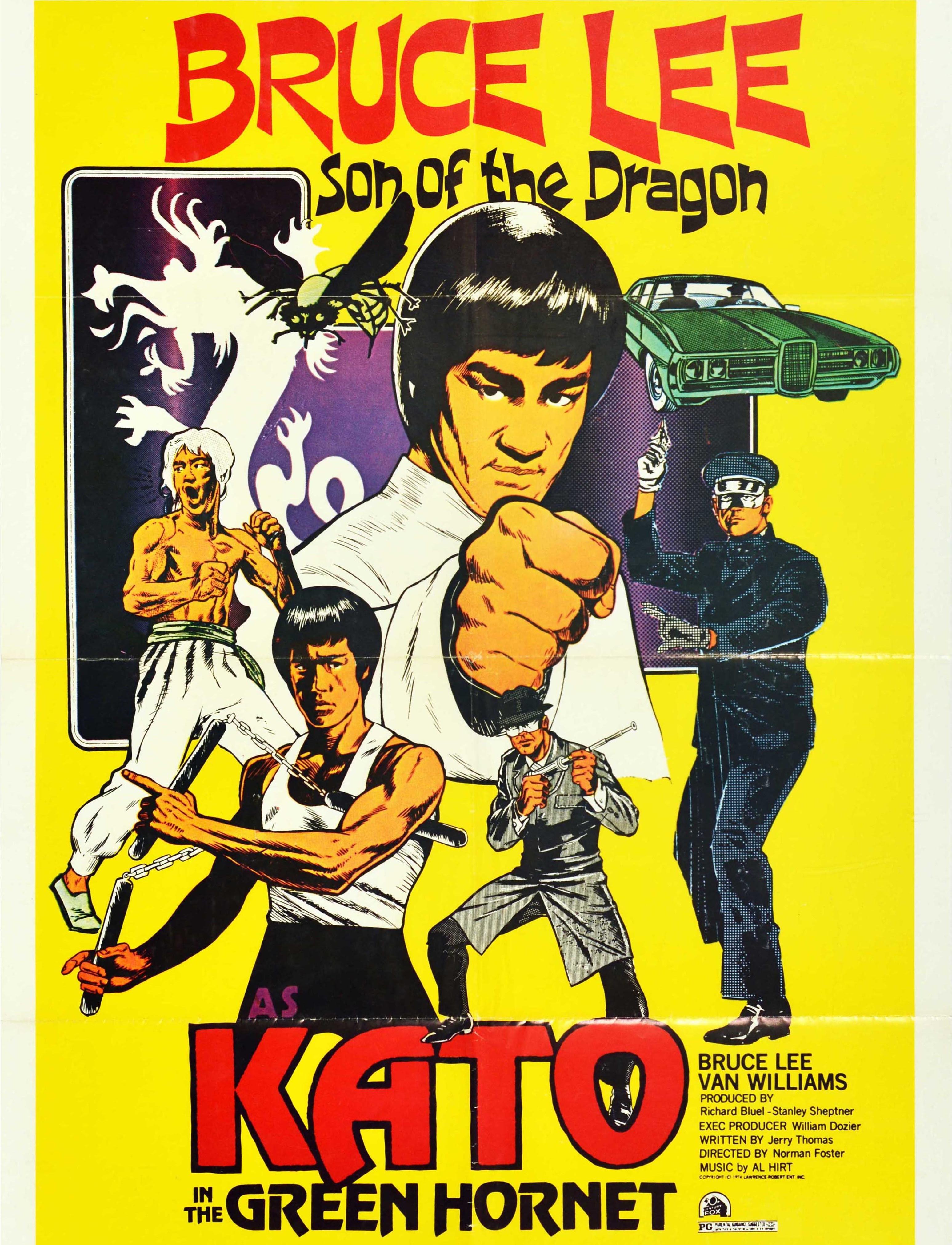 Original Vintage Bruce Lee Film Poster Son Of The Dragon Kato The Green Hornet at 1stDibs ...