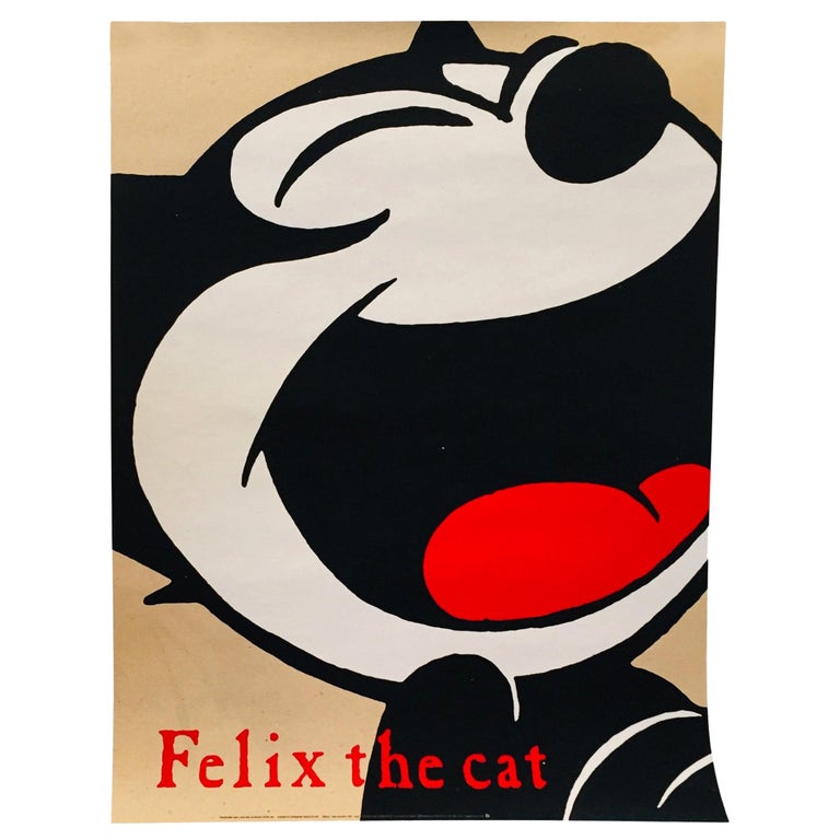 Original Vintage Cartoon Poster, Felix the Cat at 1stDibs
