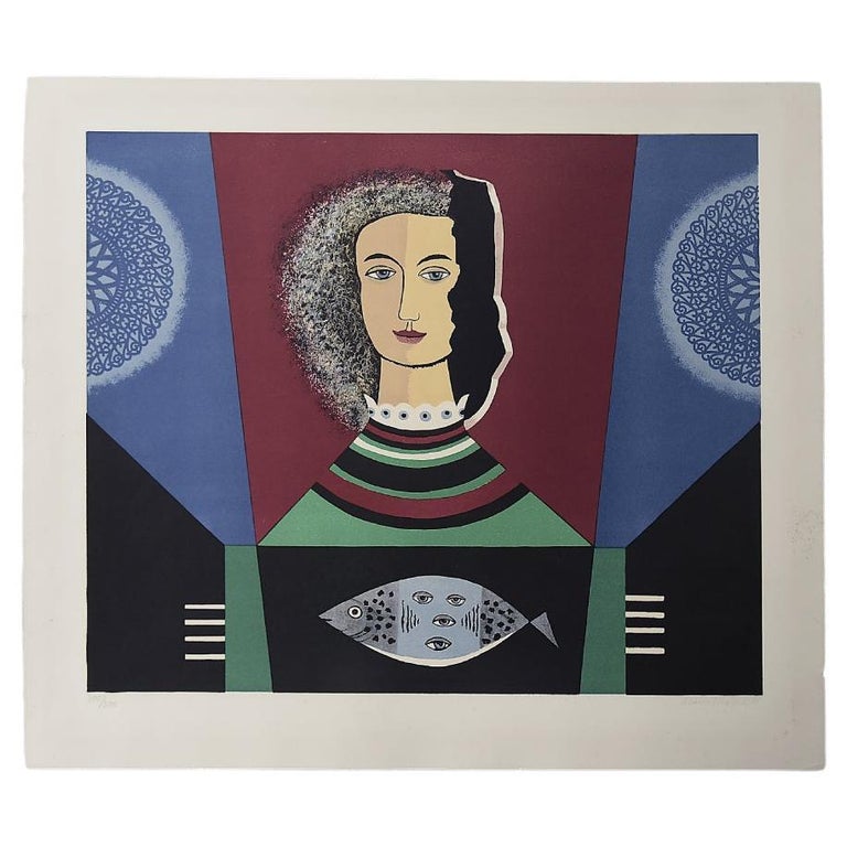 Original Vintage Color Lithograph on Van Gelder Zonen Paper by Esaias ...