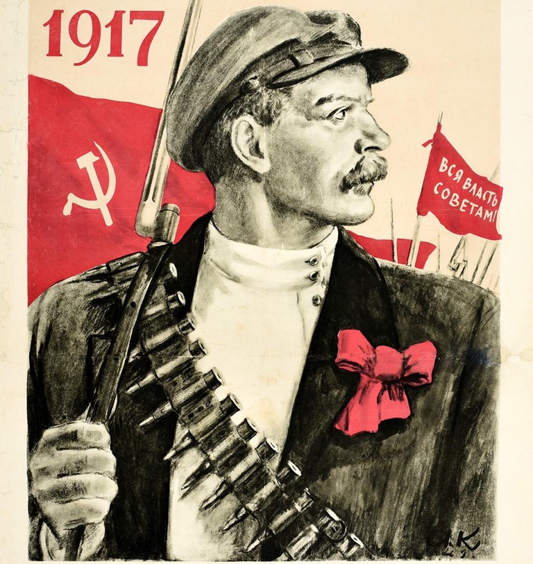 Original Vintage Communist Revolution Propaganda Poster All Power To ...