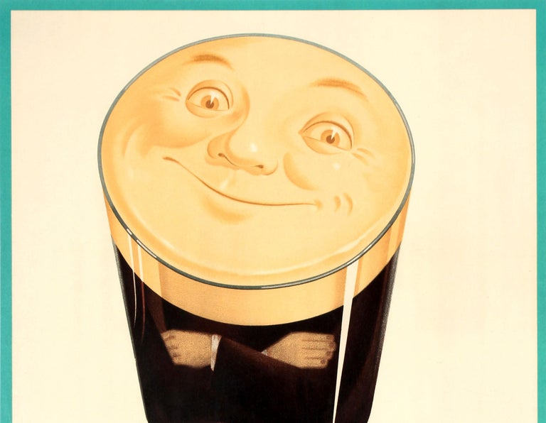 Original Vintage Drink Poster Have A Guinness When You're Tired Smiling ...