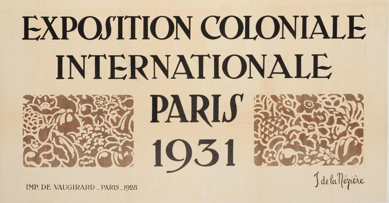 Original Vintage Exhibition Poster 1931 International Colonial ...