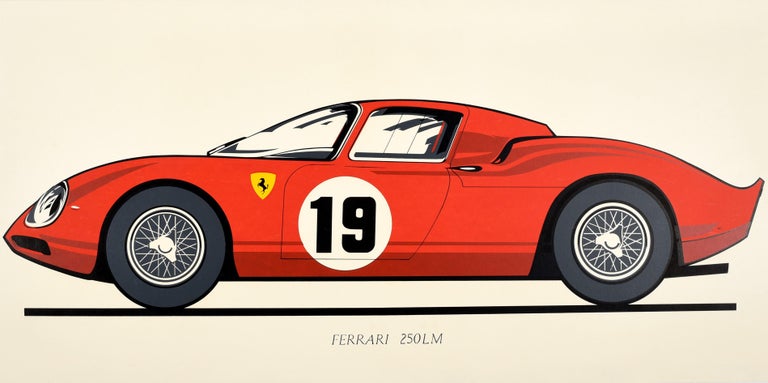Original Vintage Ferrari 250LM Sports Car Advertising Poster Paris ...