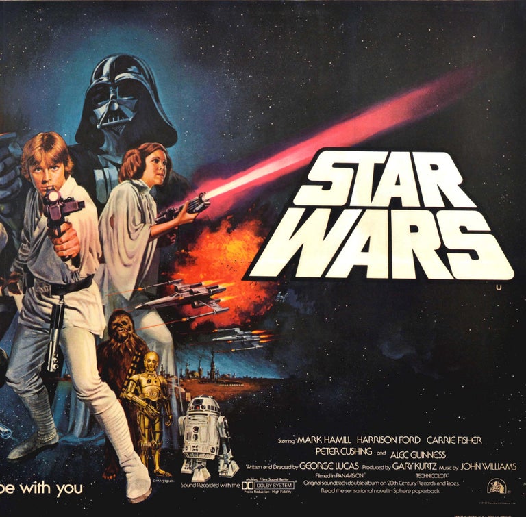 Original Vintage Film Poster Star Wars UK Quad First Release Pre Oscars ...