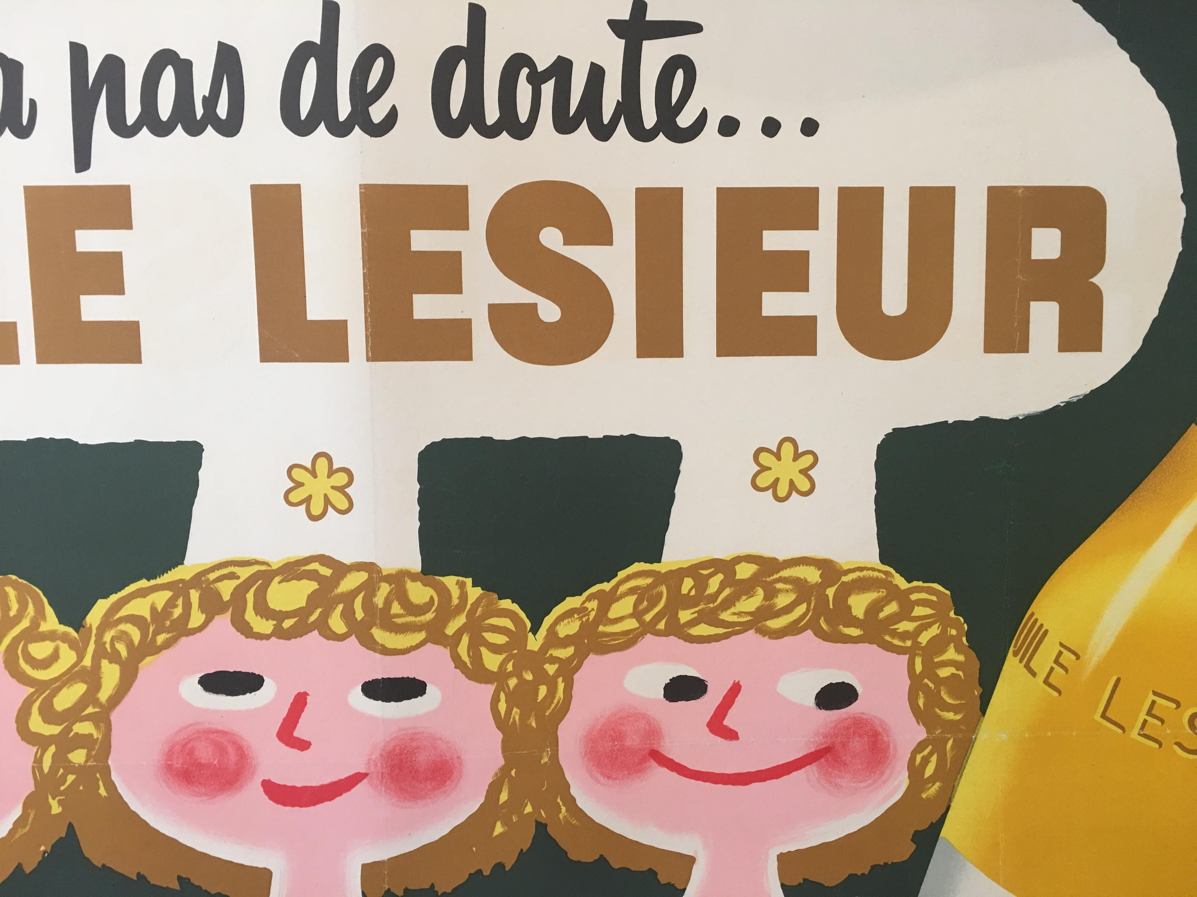 Original Vintage French Advertising Poster, 'Huile Lesieur' by Herve ...