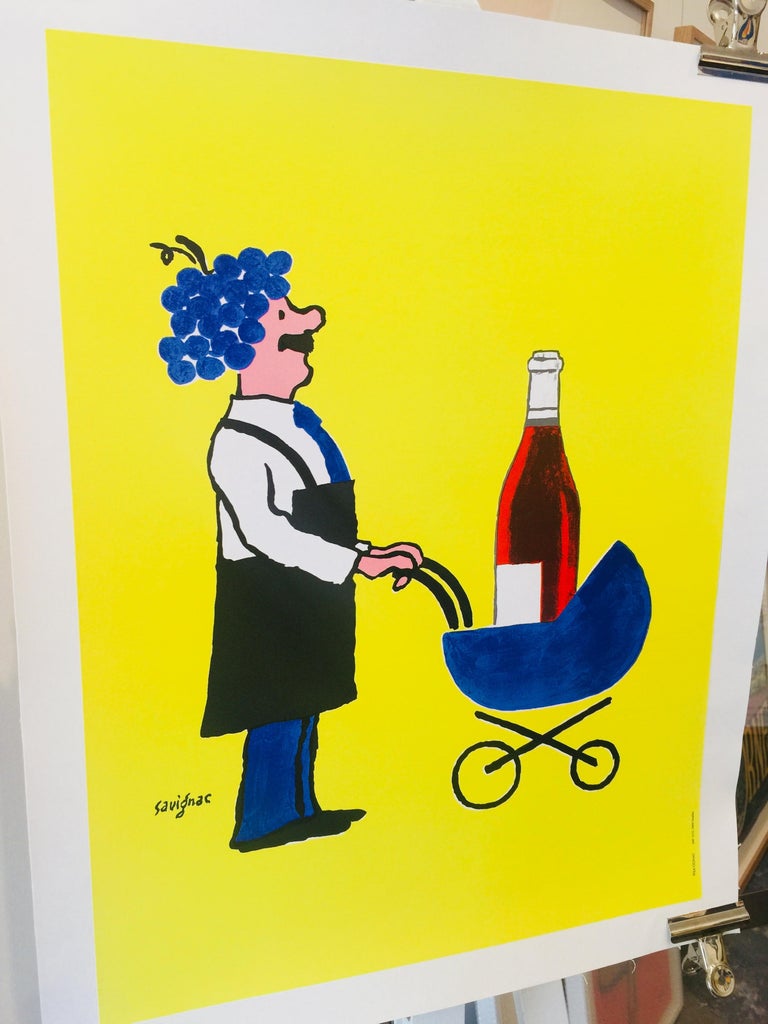 Original Vintage French Wine Poster by Savignac 'Buvons Ici Le Vin Nouveau' at 1stDibs | french ...
