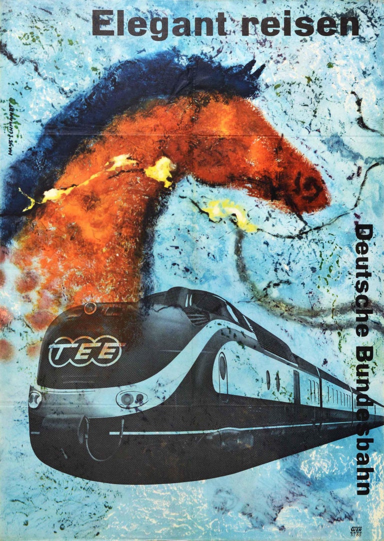 Original Vintage German Railway Poster Deutsche Bundesbahn Cave ...