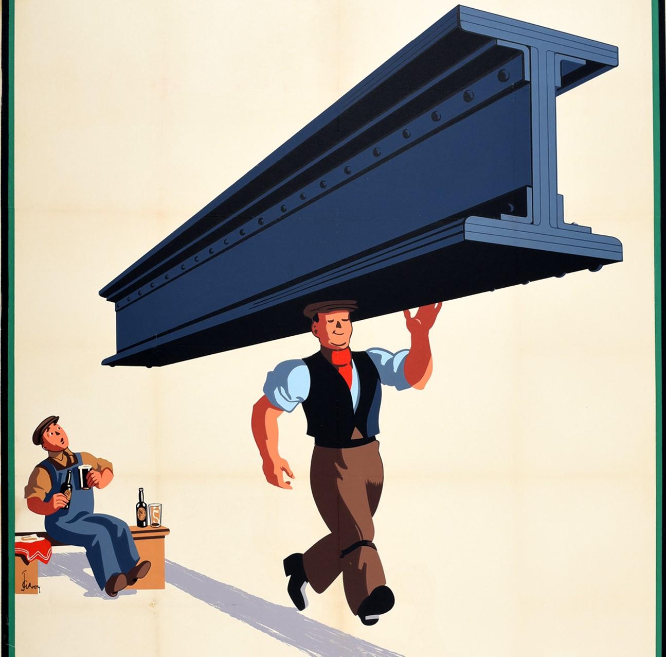 Original Vintage Guinness For Strength Poster by J Gilroy Irish Stout ...