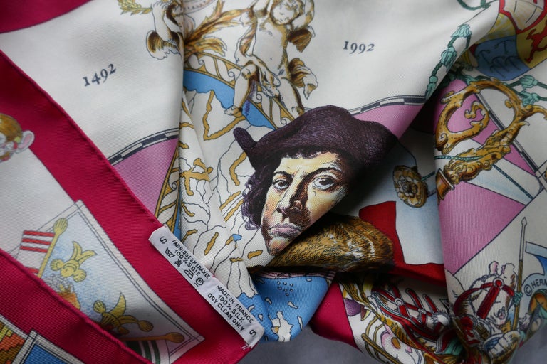 Original Vintage Hermes 100% Scarf "Les Amériques" first issue 1992 For ...