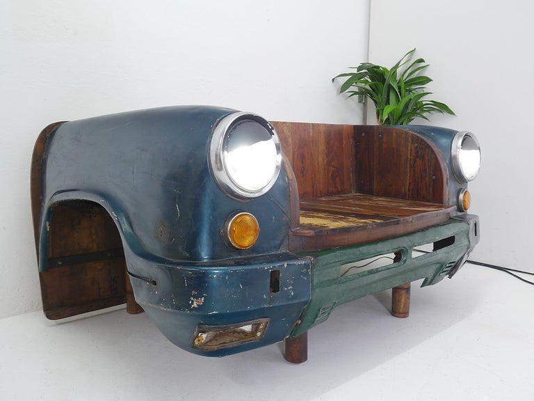 Original Vintage Hindustan Ambassador Car Taxi Bench For Sale at 1stDibs