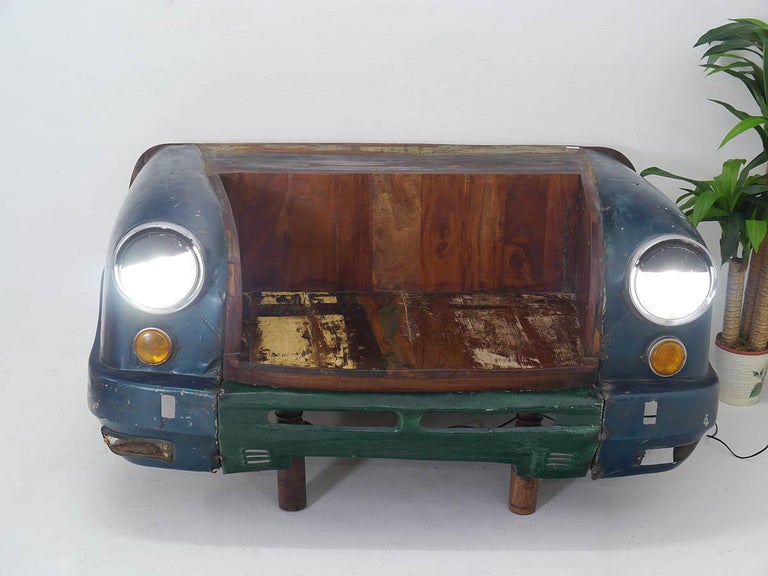 Original Vintage Hindustan Ambassador Car Taxi Bench For Sale at 1stDibs