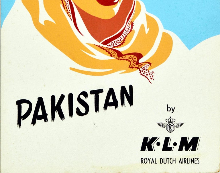 Original Vintage Lobby Card Travel Poster Pakistan By KLM Royal Dutch ...