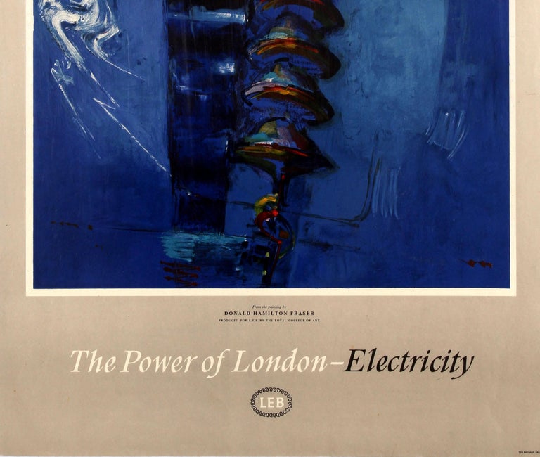 Original Vintage London Electricity Board Poster The Power Of London ...