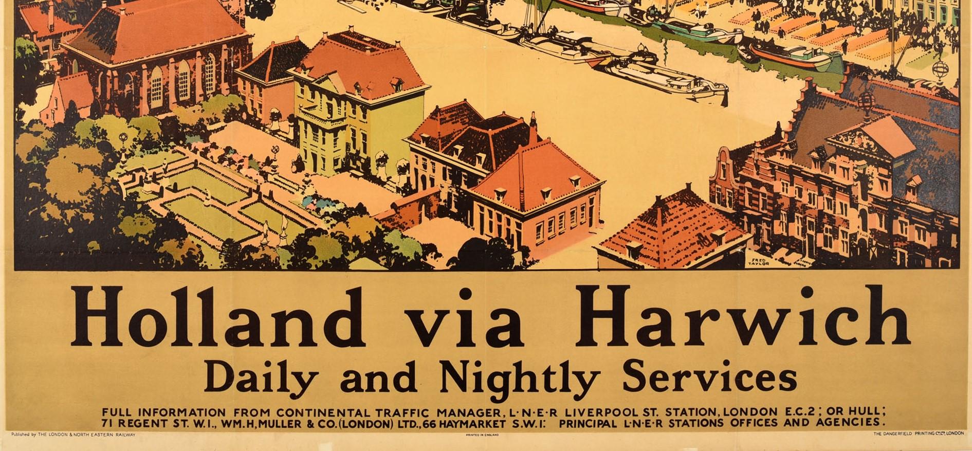 Original Vintage London and North Eastern Railway Poster Holland Via ...