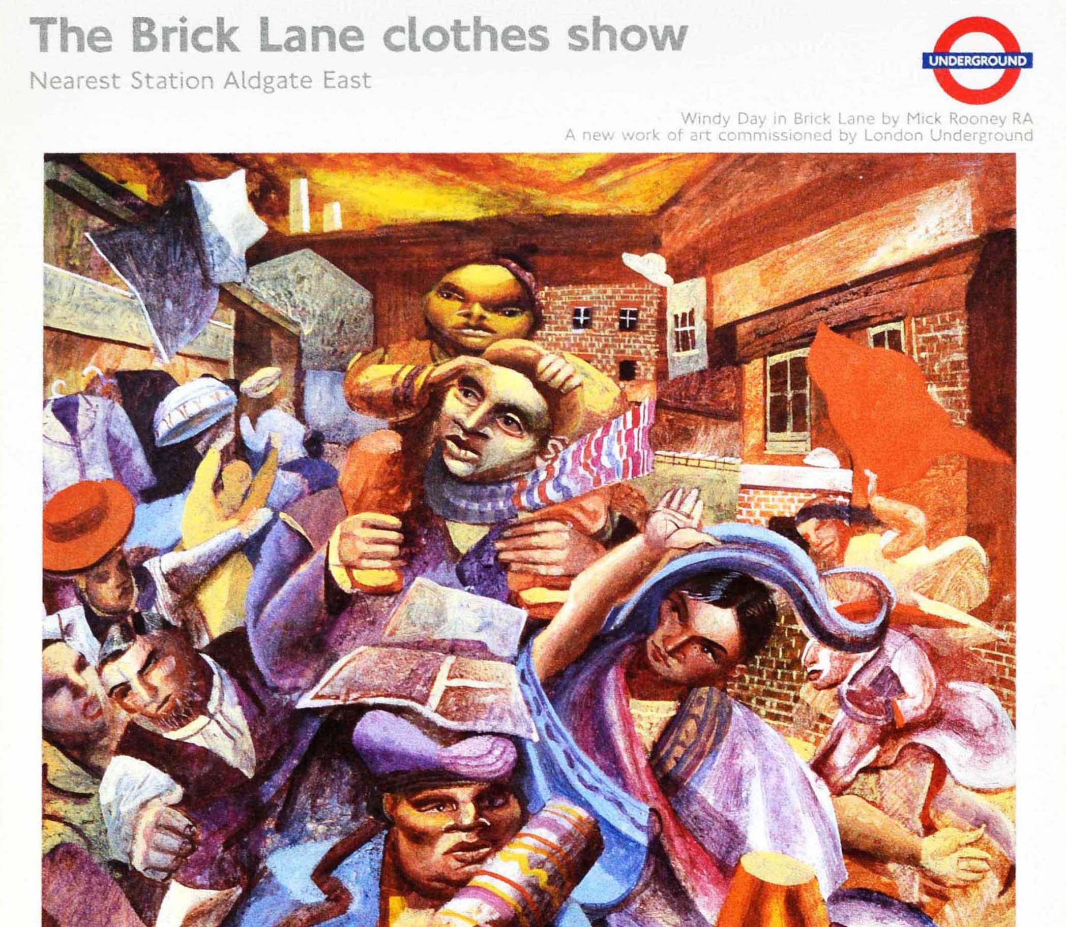 Original Vintage London Underground Poster Brick Lane Clothes Show Mick ...