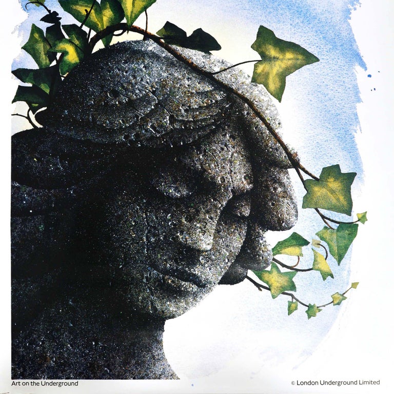 Original Vintage London Underground Poster Highgate Cemetery Headstone ...