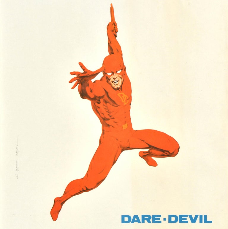 Original Vintage Marvel Film Poster Daredevil Animated Comic Superhero ...