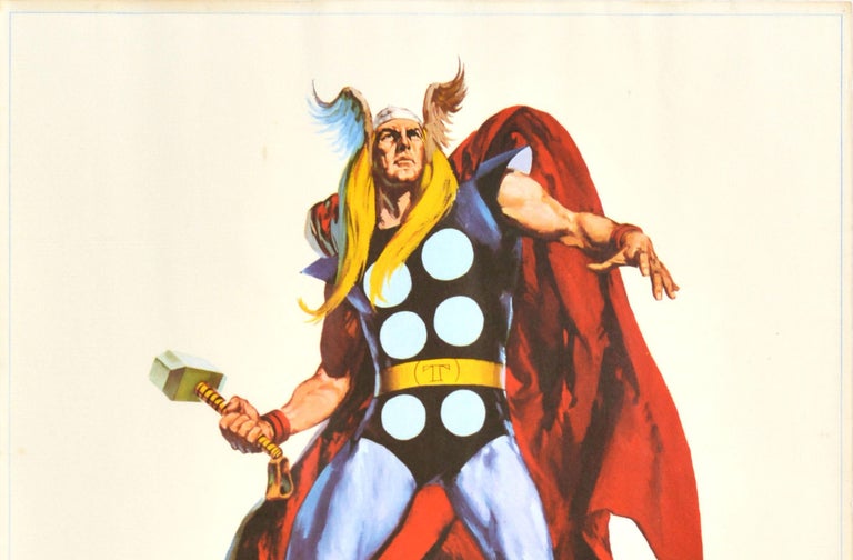 Original Vintage Marvel Film Poster Ft. Thor Animated Comics Superhero ...