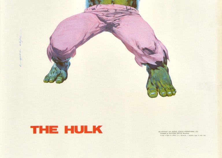 Original Vintage Marvel Film Poster The Hulk Animated Comics Superhero ...