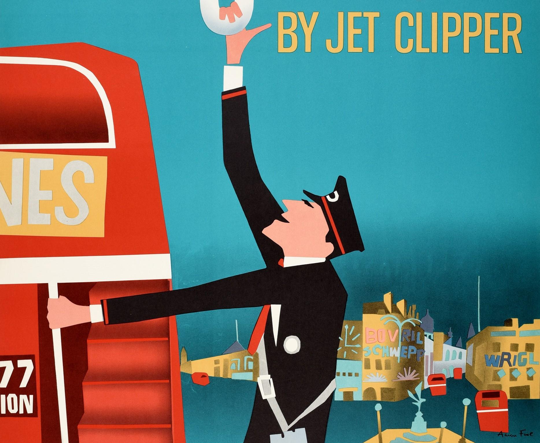 Original Vintage Mid Century Pan Am Poster London by Jet Clipper ...
