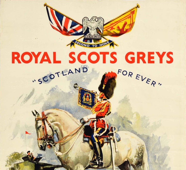 Affiche militaire originale vintage Royal Scots Greys Scotland For Ever ...