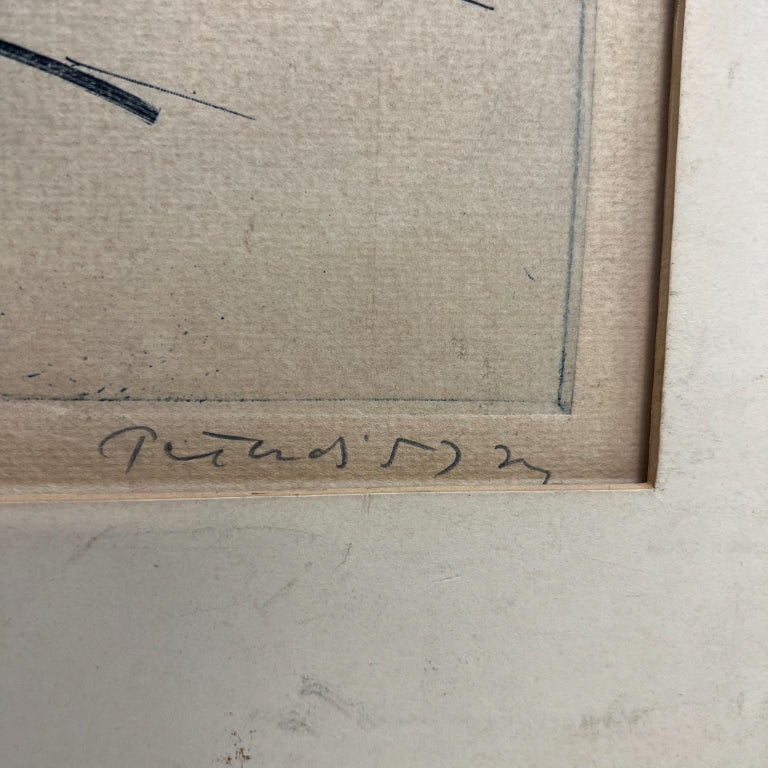 Vintage Modern Art Original Architectural Block Print Signed For Sale ...