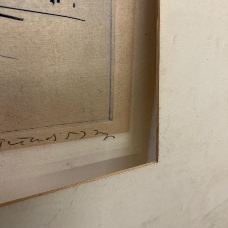 Vintage Modern Art Original Architectural Block Print Signed For Sale ...