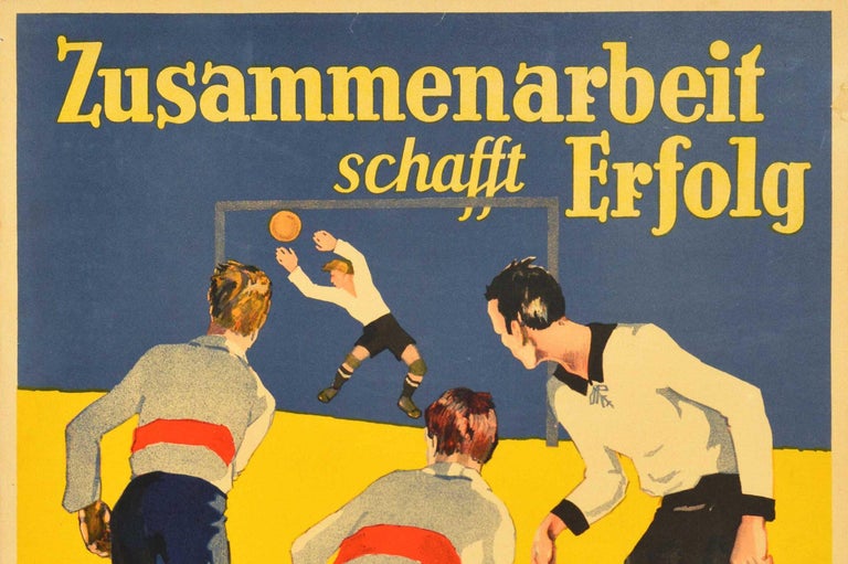 Original Vintage Motivation Poster Erfolg Success Football Team Work ...