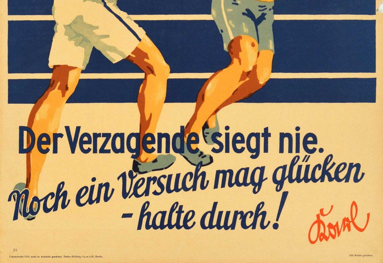 Original Vintage Motivation Poster Noch Ein Versuch Never Give Up Quote ...