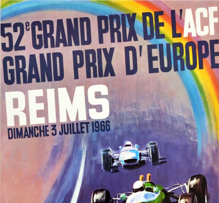 Original Vintage Motorsport Poster Grand Prix D'Europe Formula One Auto ...