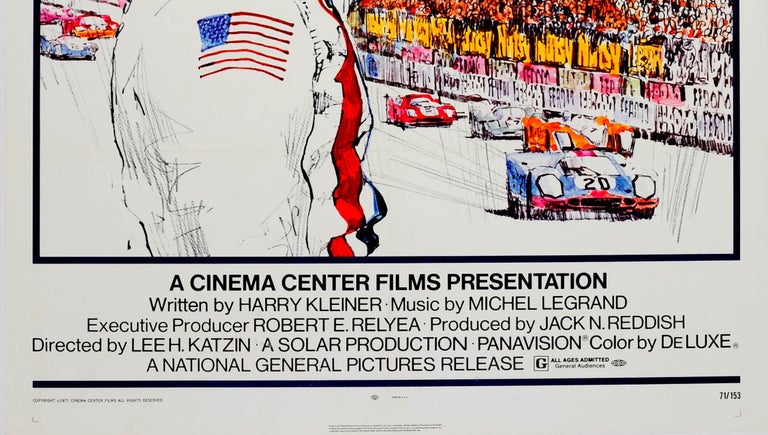 Original Vintage Movie Poster for Le Mans Car Racing Film Starring ...