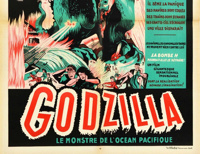 Original Vintage Movie Poster Godzilla French Science Fiction Action ...