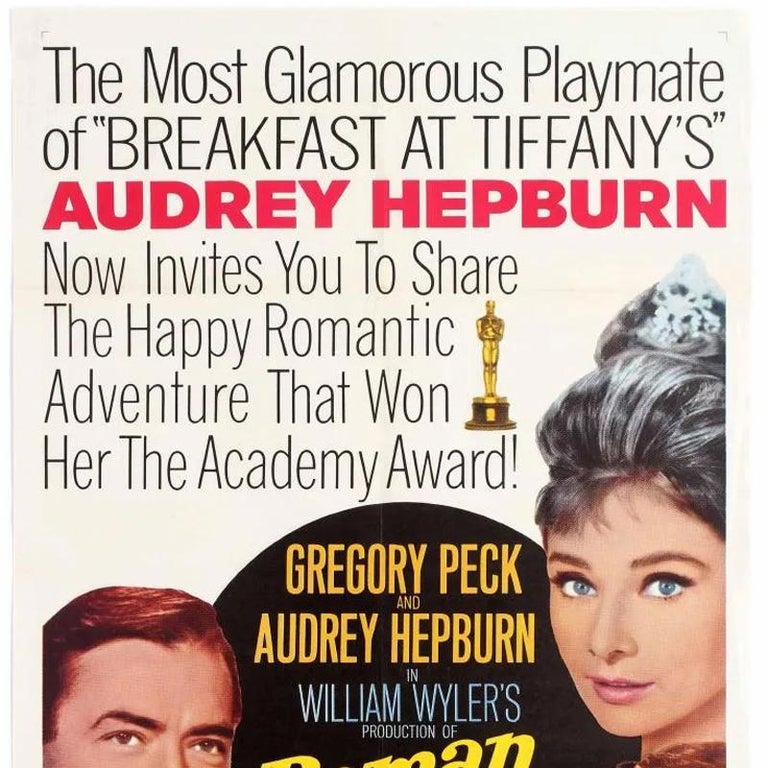 Original Vintage Movie Poster Roman Holiday Audrey Hepburn Gregory Peck ...