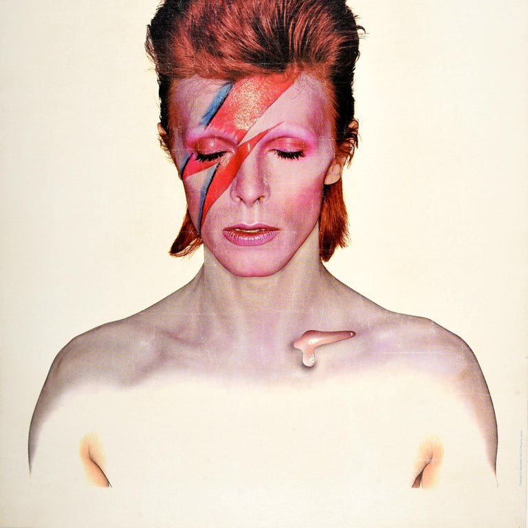 Original Vintage Music Advertising Poster David Bowie Aladdin Sane Glam ...