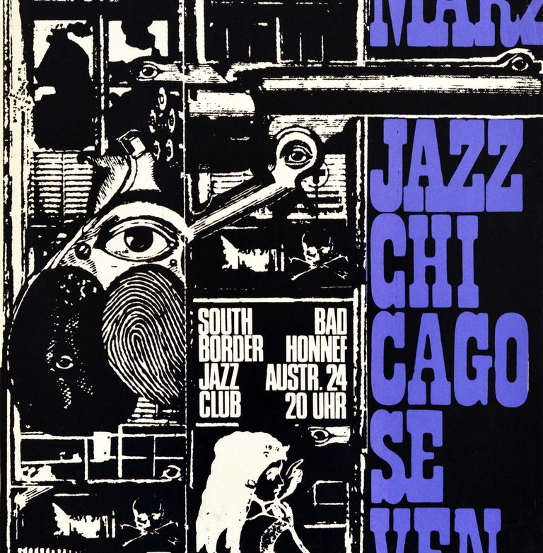 Original Vintage Music Poster Jazz Chicago Seven South Border Bad ...