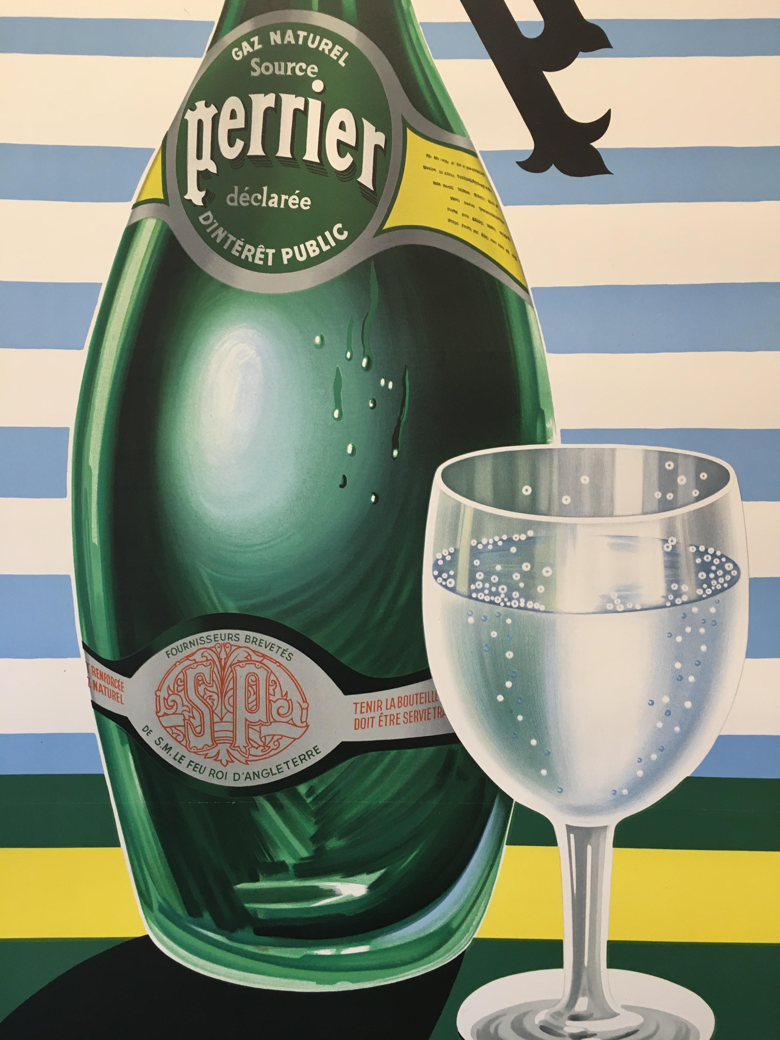 Original Vintage Perrier Poster 1956 ‘Eau Minerale Gazeuse Naturelle ...