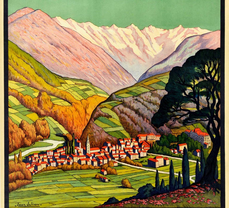 Original Vintage PLM Railway Travel Poster Allevard Les Bains Thermal ...