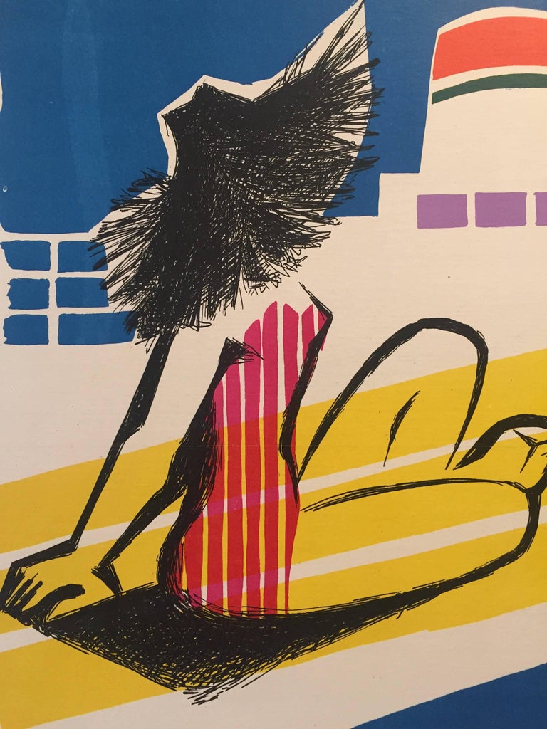 Original Vintage Poster, Travel Italy, Jean Colin Italian Line at 1stDibs