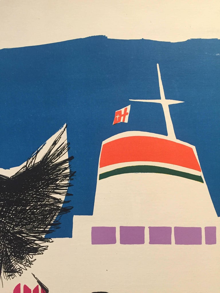 Original Vintage Poster, Travel Italy, Jean Colin Italian Line at 1stDibs