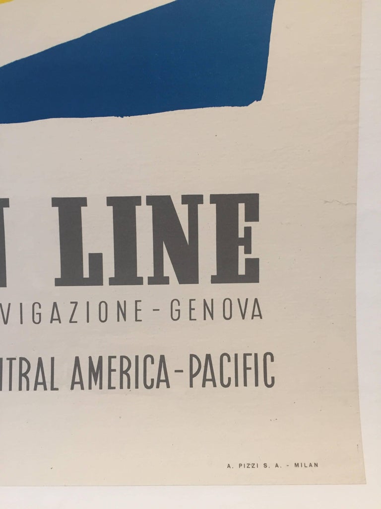 Original Vintage Poster, Travel Italy, Jean Colin Italian Line at 1stDibs